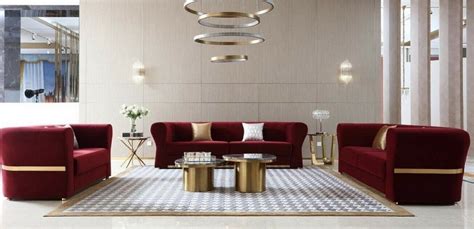 Jvmoebel Sofa Roter Luxus Dreisitzer Stoffmöbel Luxus Polster 3 Er Neu