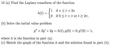 Solved Find The Laplace Transform Of The Function Ht 1