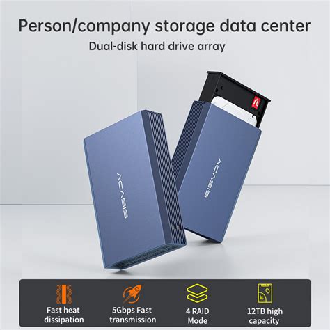 Acasis Dual Bay 2 5 Inch Usb C To Sata Hdd Ssd Raid Enclosure