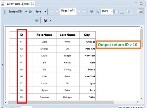 X Parameter In Jasper Report