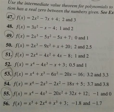 Solved Use The Intermediate Value Theorem For Polynomials To Chegg