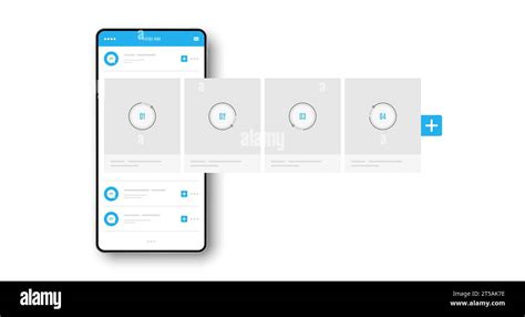 Smartphone With Interface Carousel Post Social Network Ads Template Online Stories Post