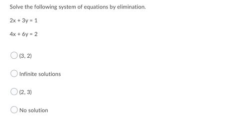 Solved Solve The Following System Of Equations By