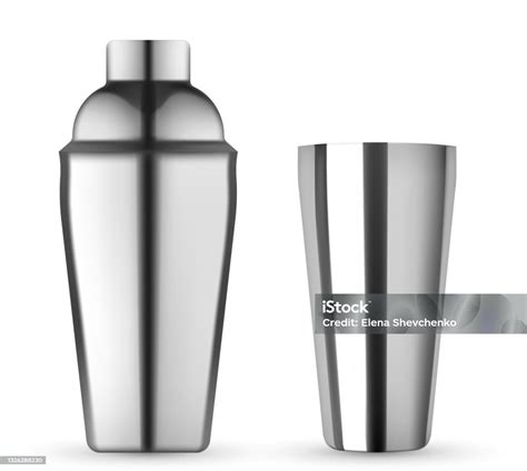 칵테일 셰이커 호손 스트레이너 교반기 메탁 머들러 지거 바텐딩 장비 사실적인 모형 이 분리 건강한 생활방식에 대한 스톡 벡터 아트 및 기타 이미지 Istock