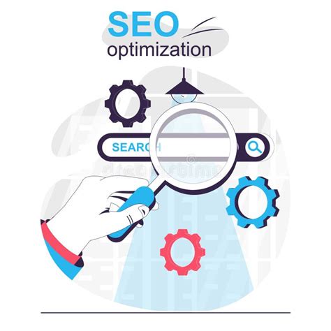 Seo Optimization Isolated Cartoon Concept Settings Site Positions Increasing Traffic People