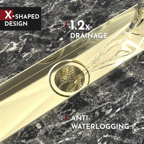 Webang 24 Inch Shower Linear Gold Drain