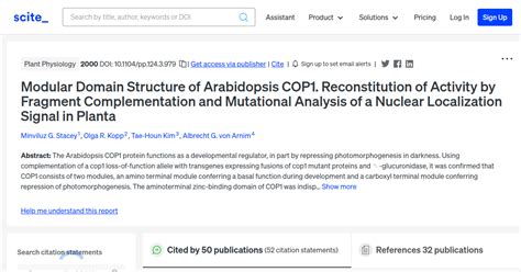 Modular Domain Structure Of Arabidopsis Cop1 Reconstitution Of