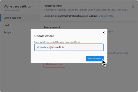 Update Your Email Streamlit Docs
