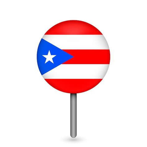 Premium Vector Map Pointer With Contry Puerto Rico Puerto Rico Flag
