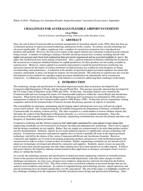 Challenges For Australian Flexible Airport Pavements By Gwhite 2016 Pdf Road Surface Concrete