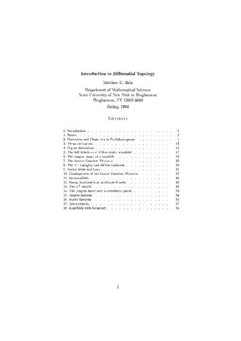 Brin Introduction To Differential Topology