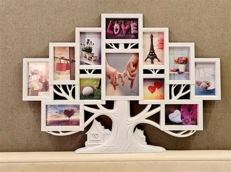 ᐉ Семейная фоторамка коллаж Семейное дерево 12 фото Белый