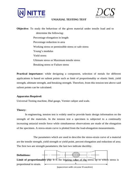 Uniaxial Testing Machine Pdf Strength Of Materials Deformation