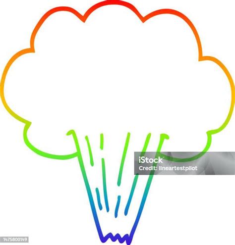 Dessin Au Trait Dégradé Arcenciel Dun Nuage De Dessin Animé Vecteurs