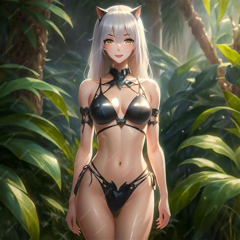 Premium Photo A Jungle Background The Girl And Anime Girl