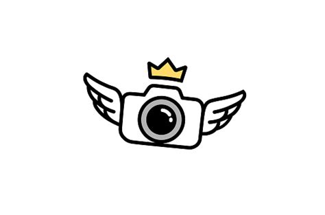크리에이 티브 블랙 카메라 크라운 날개 로고 디자인 기호 벡터 일러스트 레이 션 겉창에 대한 스톡 벡터 아트 및 기타 이미지