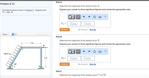 Solved Determine The Magnitude Of The Reaction At Pin A Chegg