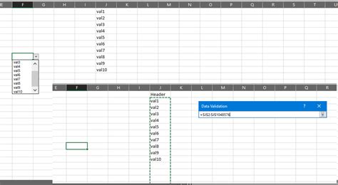 Excel Data Validation Remove Header Stack Overflow