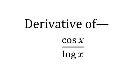 Class 12 Ex 5 4 Q9 Derivative Of Cosx Logx Differentiate Cosx Logx