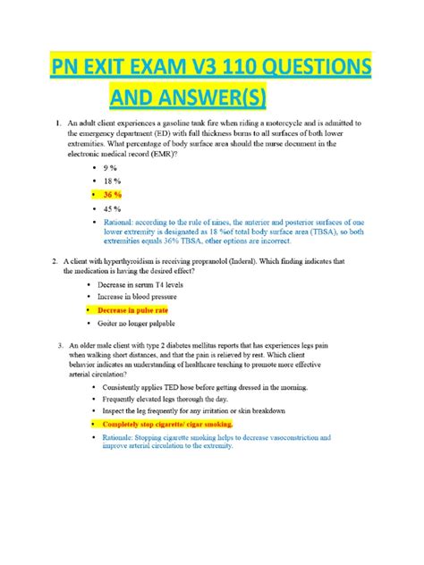 Lpn Exit Exam 110 Questions With Answers Pdf
