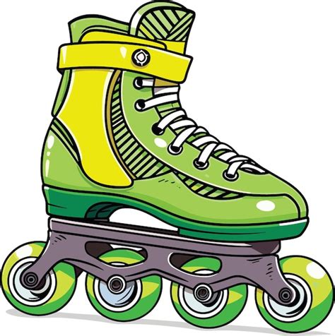Premium Vector Green Cartoon Roller Skate Vector Illustration