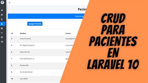 crud para pacientes en laravel youtube
