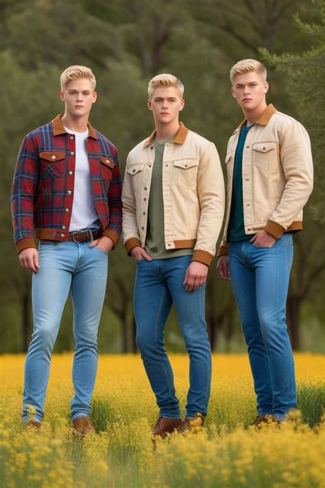 Three Identical Males Clones Image Created By Zedrikvonkatmahl