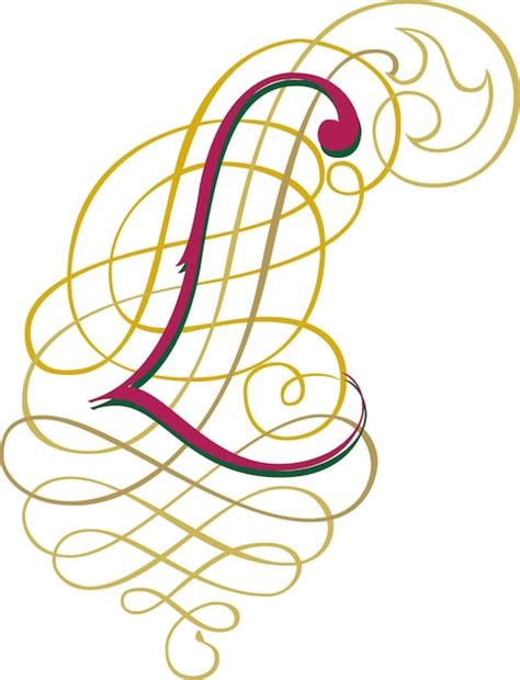 Premium Vector Capital Letter L Monogram The Fancy Floral Initial