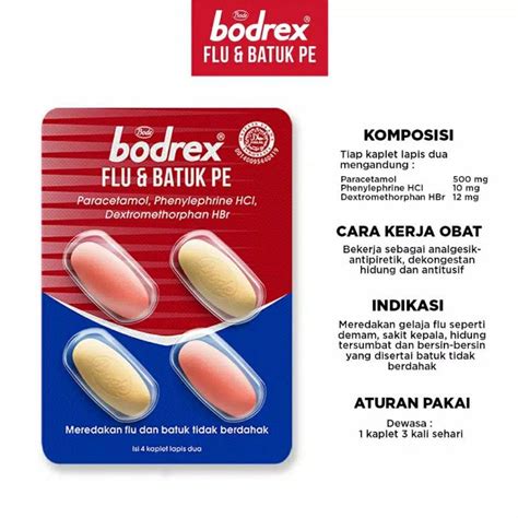 Jual Bodrex Flu And Batuk Pe1 Strip Isi 4 Tablet Shopee Indonesia