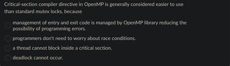 Solved Critical Section Compiler Directive In Openmp Is