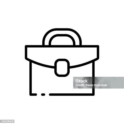 서류 가방 라인 아이콘입니다 문서 물건 포트폴리오 휴대 작업 직원 사람 남자 남성 직업 사업 개념입니다 흰색 배경에 벡터 선 아이콘 0명에 대한 스톡 벡터 아트 및 기타