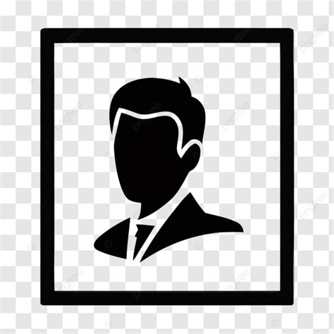 Framed Man Silhouette Icon Vector A Simplistic Black Icon Of Bidder On