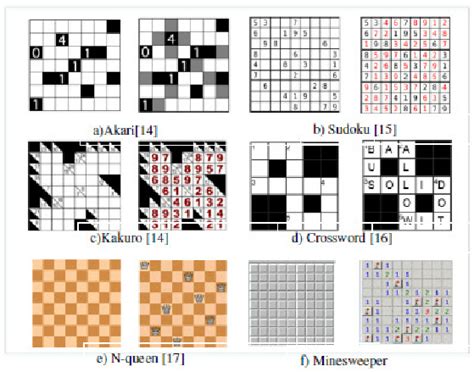 Typical Grid Puzzle Games And Their Solutions 14 17 Download Scientific Diagram