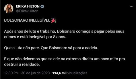 Políticos Adversários E Aliados De Bolsonaro Reagem à Inelegibilidade