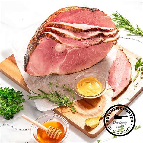 Igourmet Berkshire Pork Bone In Uncured Hickory Smoked Ham Half