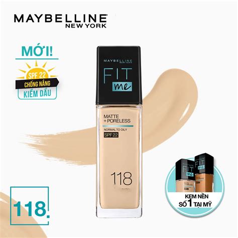 Kem Nền Maybelline Mịn Nhẹ Kiềm Dầu Chống Nắng Fit Me Matte Poreless F