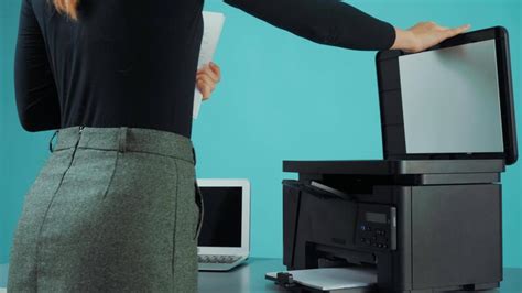 How To Scan Documents Using A Multifunction Printer In A Home Office Setup Stock Video