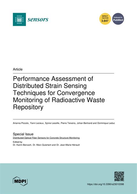 Pdf Performance Assessment Of Distributed Strain Sensing Techniques