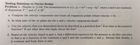 solved the stream function is psi x y bx 2 axy