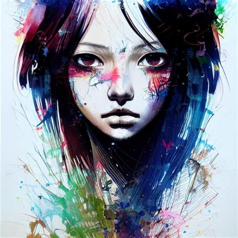 Premium Photo Abstract Woman Portrait Colorful Illustration