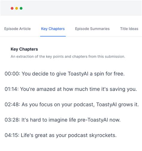Podcast Show Notes Generator Outcast