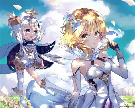 Lumine Piamon Joying Nature Hangout Genshin Impact K Wallpaper Download