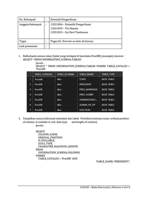Exerciseon Data Storage Structure Pdf