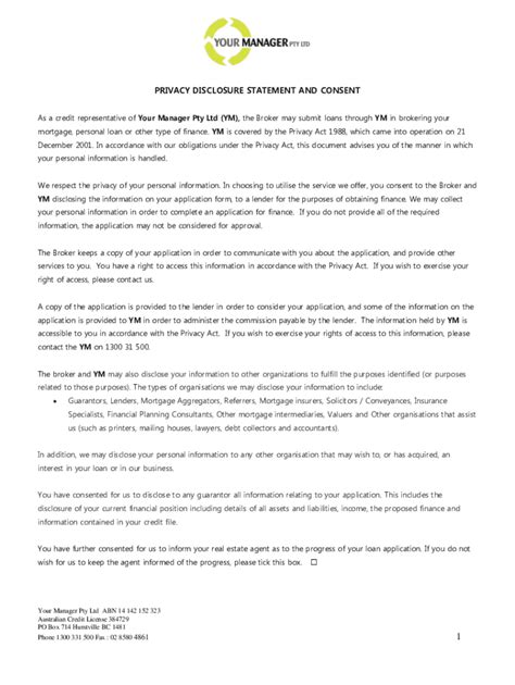 Fillable Online Broker Generic Privacy Disclosure Statement