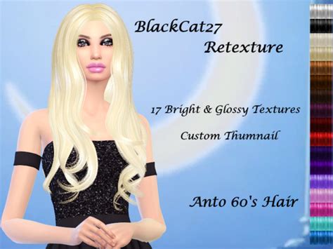 The Sims Resource Blackcat27 Anto Linda Hair Retexture