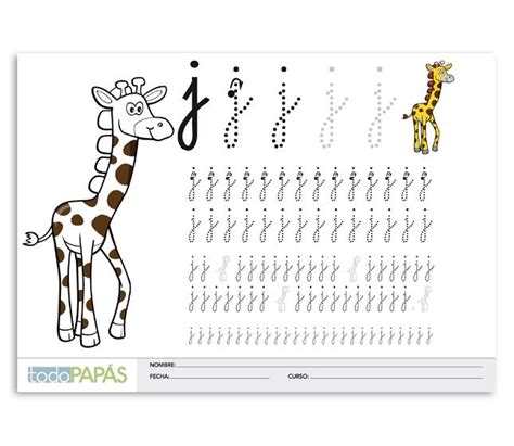 Aprender A Escribir Y Leer La Letra J En Minúsculas Caligrafía Para