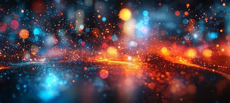 Abstract Glowing Background With Bright Particles And A Bokeh Effect Ideal For Text And Design