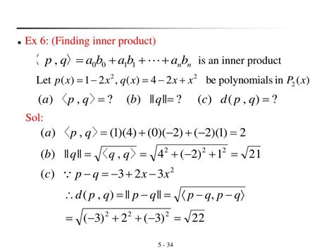 Ppt Chapter 5 Inner Product Spaces Powerpoint Presentation Free