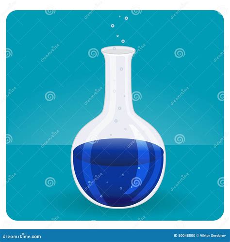 Reageerbuis Met Blauwe Vloeistof Stock Illustratie Illustration Of