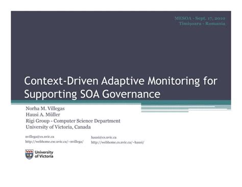 Adaptive Context Management For Soa Governance Ppt